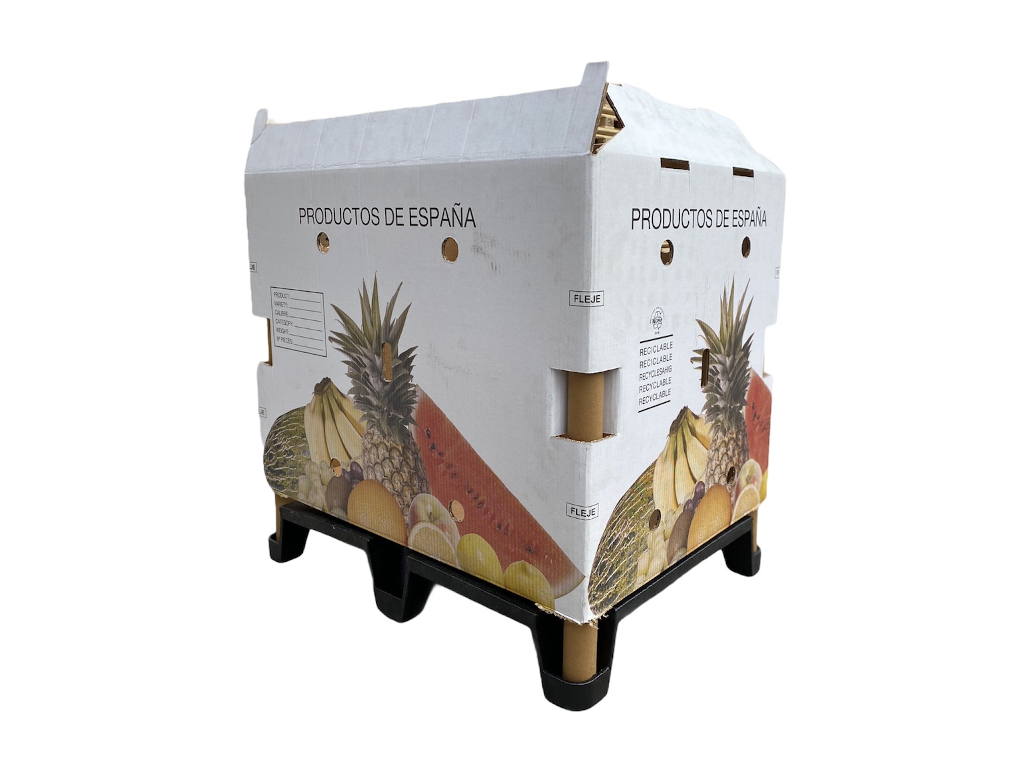 box palet plástico reciclado 600x800 mm - Abc Pack